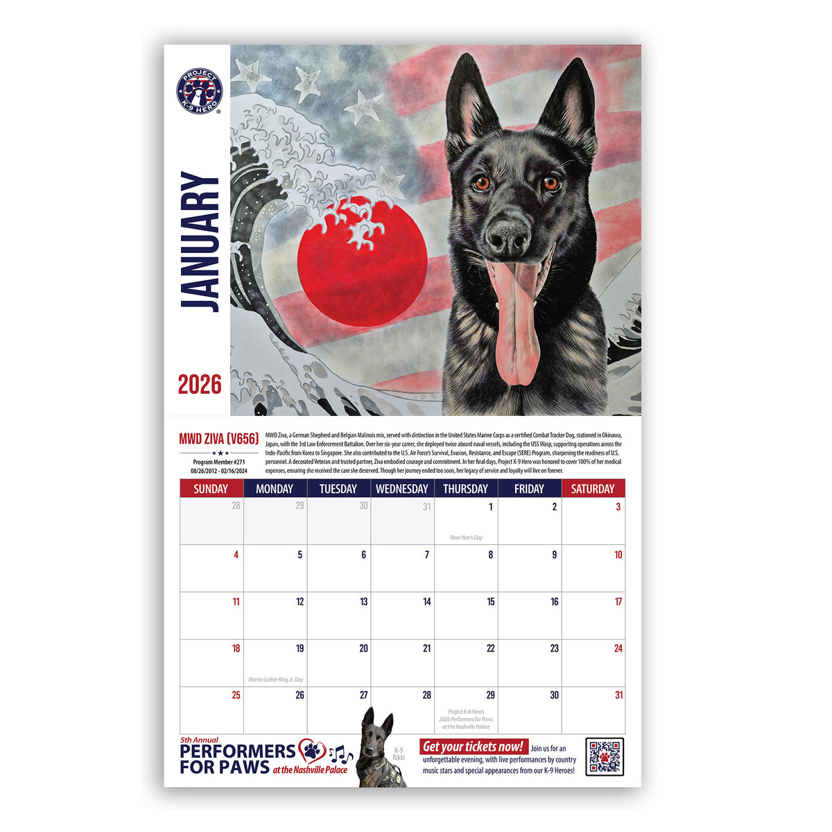 2026 Memorial Calendar – Project K-9 Hero