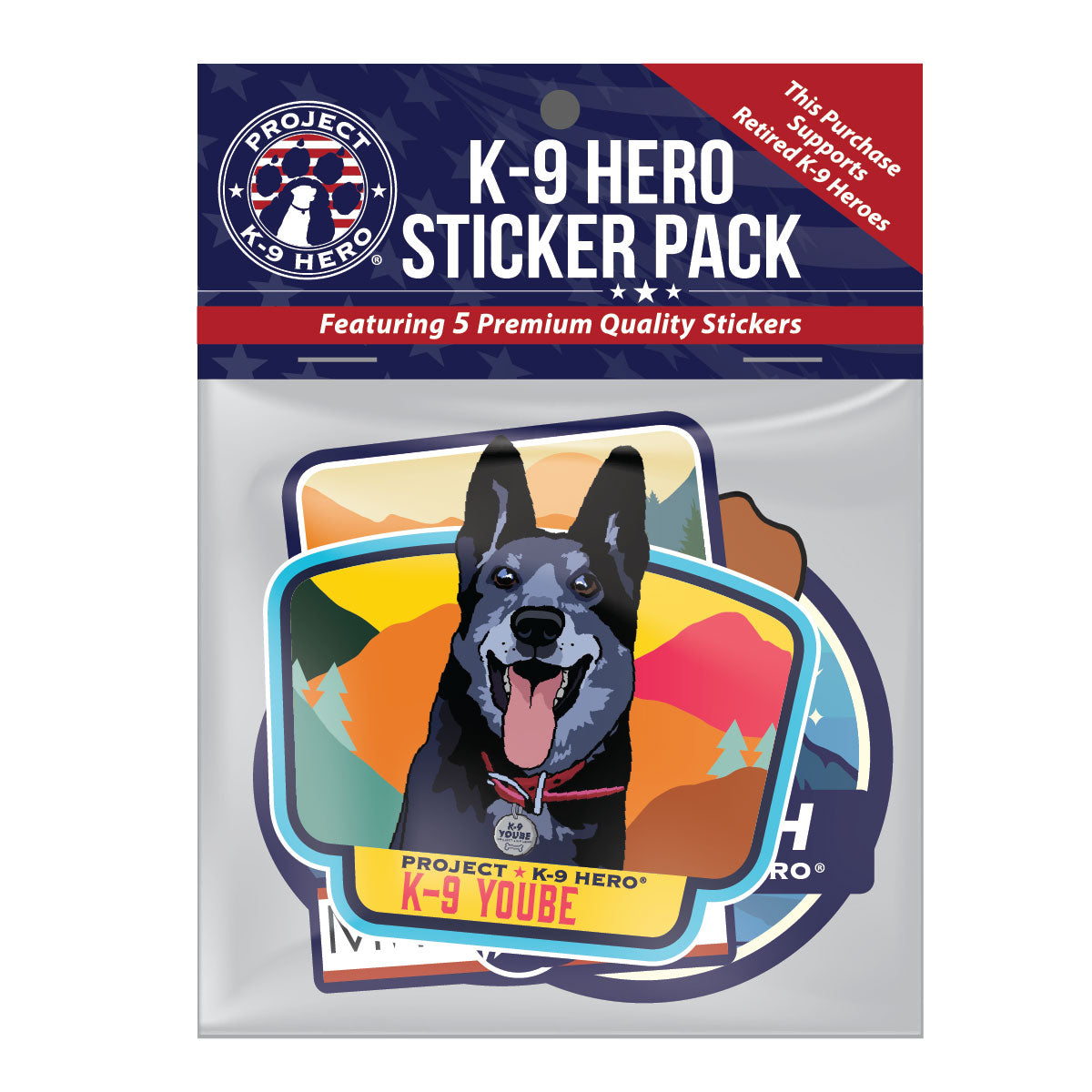 K-9 Hero Sticker Pack – Set of 5 – Project K-9 Hero