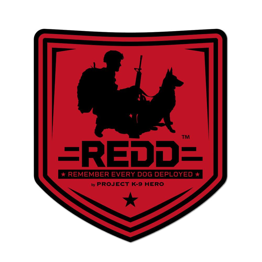 REDD® Remember Every Dog Deployed Logo Sticker, Decal, Vinyl, Black/Red ...